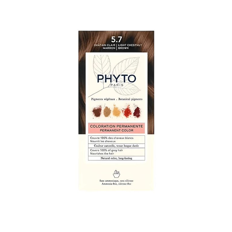 PHYTO COLOR 5.7 Svetlo Kesten Braon Biljna Farba za Kosu