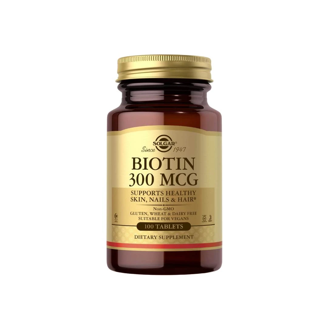 SOLGAR® Biotin 300 μg Vitamin za Kožu, Kosu i Nokte 100 Tableta