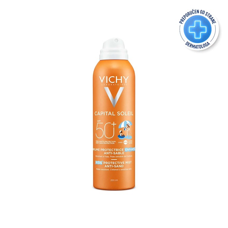 VICHY CAPITAL SOLEIL SPF50+ Sprej Protiv Prilepljivanja Peska na Kožu, za Decu 200 mL