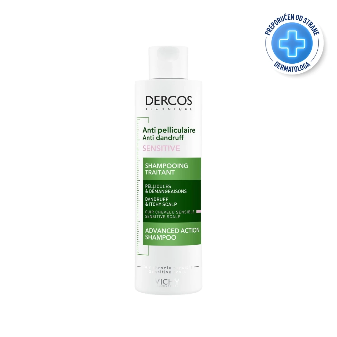 VICHY DERCOS ANTI-DANDRUFF Šampon Protiv Peruti za Osetljivu Kožu Glave bez Sulfata 200 mL