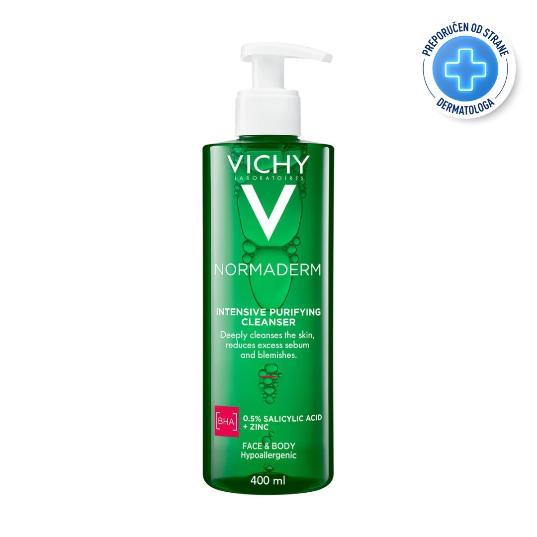 VICHY NORMADERM PHYTOSOLUTION Gel za Dubinsko Čišćenje Masne i Aknama Sklone Kože 400 mL