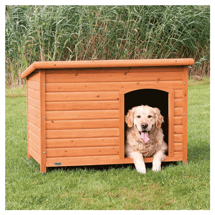 Trixie Drvena kućica za pse sa ravnim krovom Natura