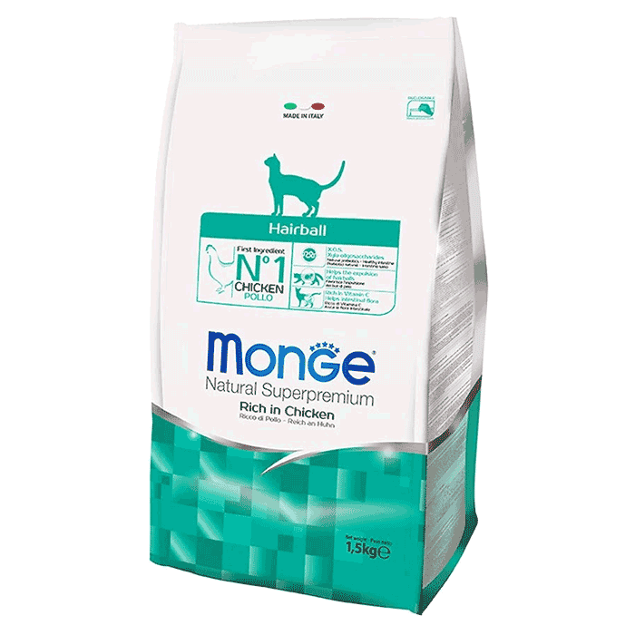 Monge Hrana za mačke Natural Hairball, Piletina