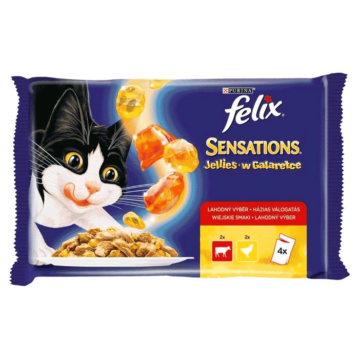 Felix Sensations Multipack oiletina i govedinaa, 4 x 85 g