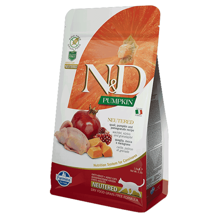 N&D Pumpkin Hrana za sterilisasene mačke, Bundeva i Prepelica