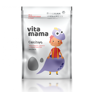 Vitamama. Calcitops, hrskave kuglice s kakao uljem (malina), 70 g