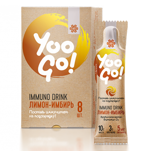 Yoo Gо! Immuno Drink (Zaštita imuniteta), napitak "Limun-đumbir", 8 kom. po 10 g