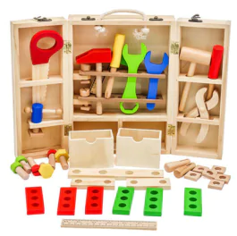 Drvena igračka-kutija sa alatom za decu