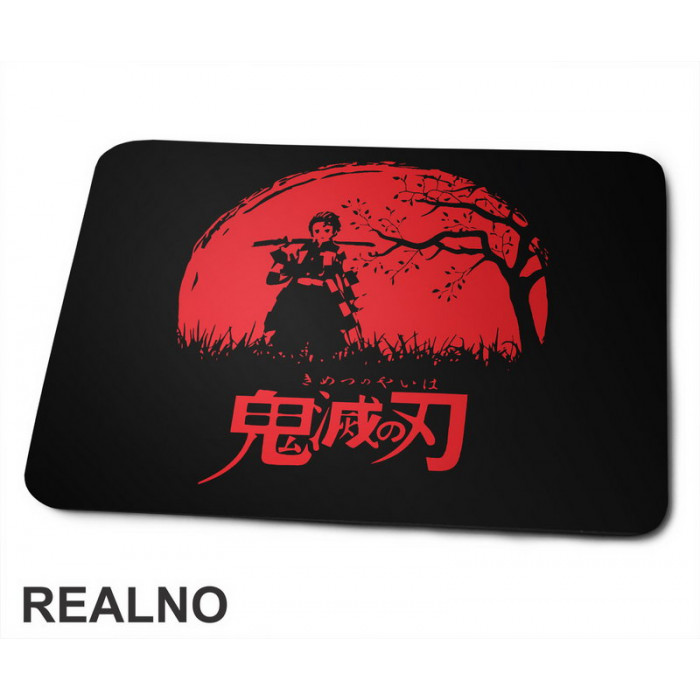 TANJIRO - RED MOON AND TREE - DEMON SLAYER - PODLOGA ZA MIŠ