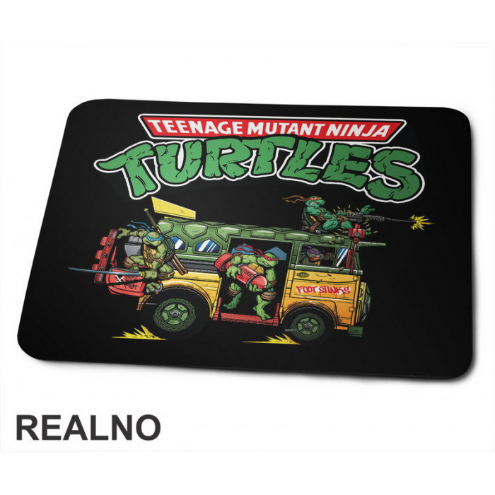 TURTLE VAN AND LOGO - NINDŽA KORNJAČE - PODLOGA ZA MIŠ