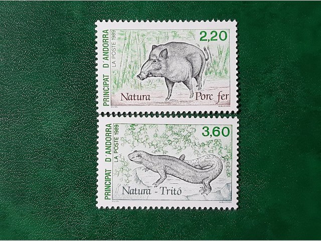 Marke 4003 Andora fauna 1989g cela serija cisto