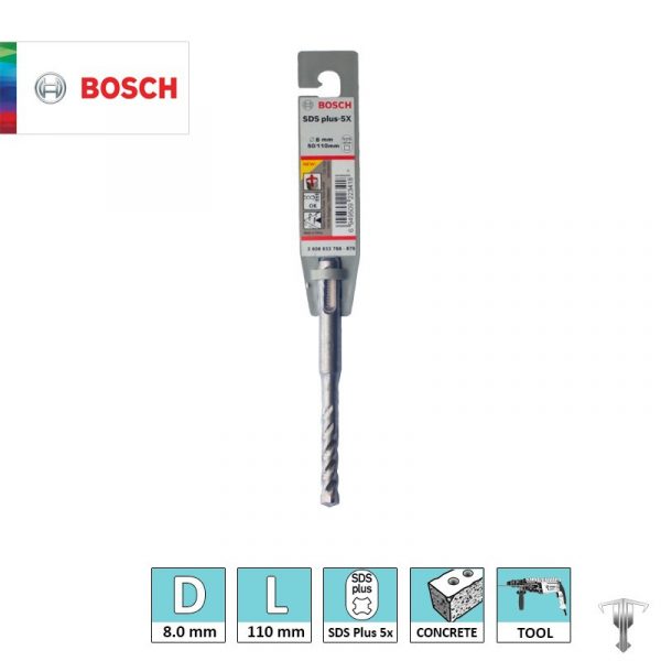 BOSCH®Bosch hamer burgija SDS-plus-5X 8 x 50 x 110 mm