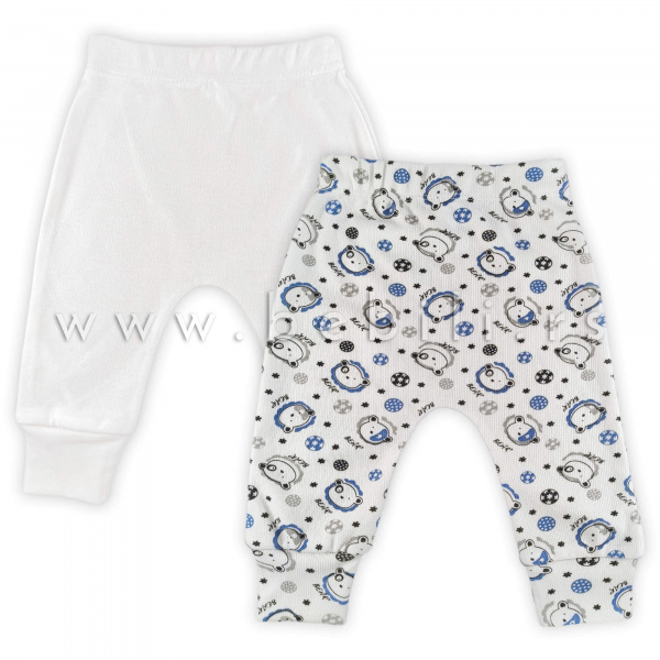 Ready Pamučne pantalonice za bebe 2/1 Plave