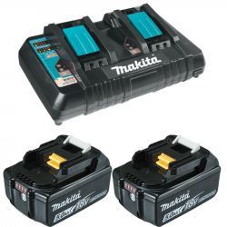 MAKITA SET 5 Brzi dupli punjač DC18RD + 2x Baterija BL1860B 18V 6.0Ah