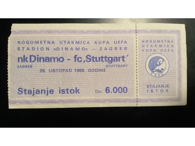 FUDBAL: DINAMO (Zagreb) - STUTTGART 26.10.1988
