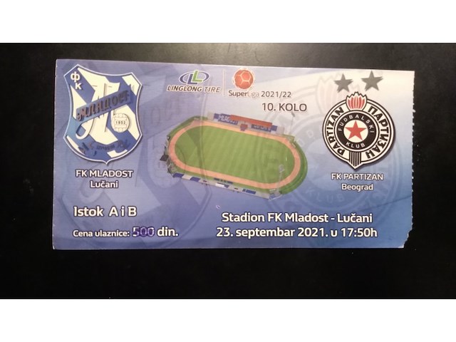 FUDBAL: MLADOST (Lucani) - PARTIZAN 23.09.2021