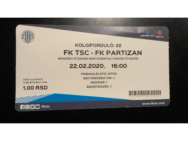 FUDBAL: TSC - PARTIZAN 22.02.2020