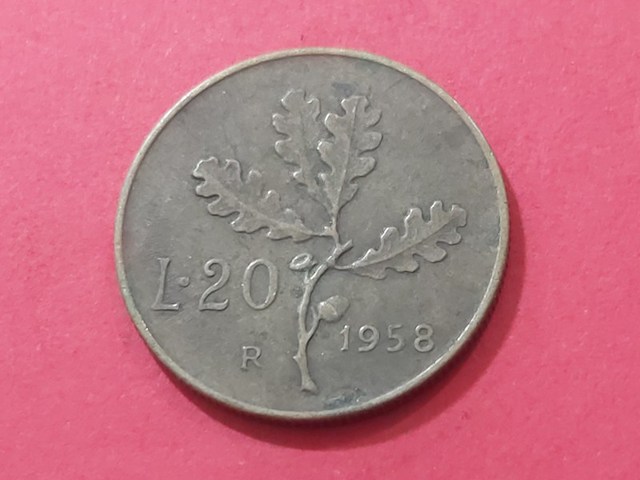 Italija  - 20 lira 1958 god