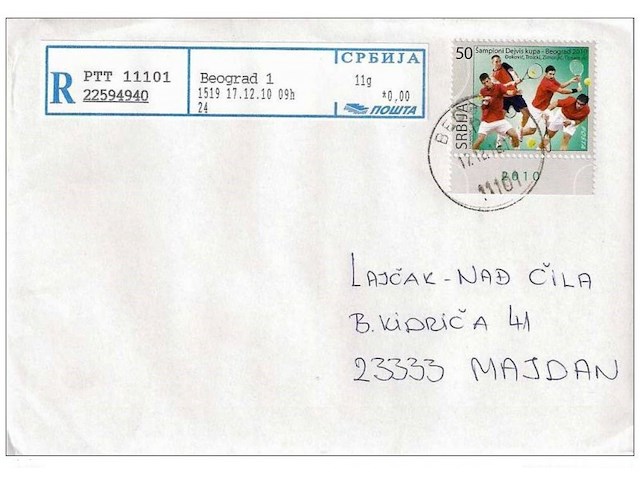jp Srbija 2010. Preporuceno pismo