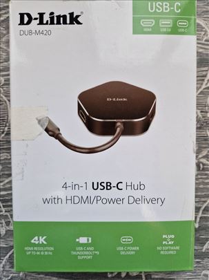 D-Link DUB-M420 USB-C hub 4K HDMI Thunderbolt 3