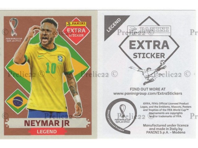Qatar 2022 - Extra stickers Legend NEYMAR JR, BRONZE