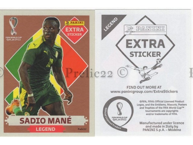Qatar 2022 - Extra stickers Legend Sadio Mane, BRONZE