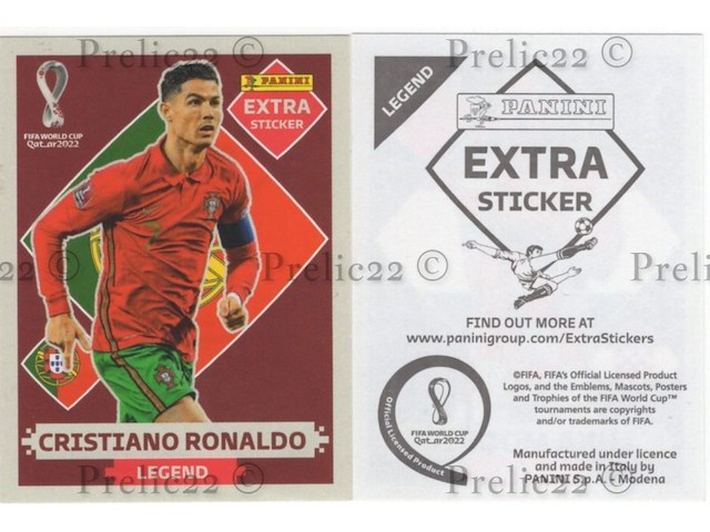 Qatar 2022 - Extra stickers Legend CRISTIANO RONALDO -