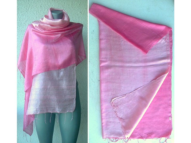 ešarpa svilena pink 165x75 cm