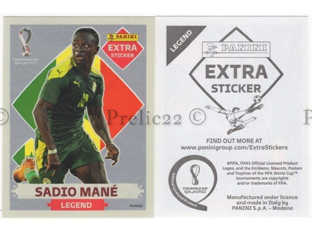 Qatar 2022 - Extra stickers Legend Sadio Mane, SILVER