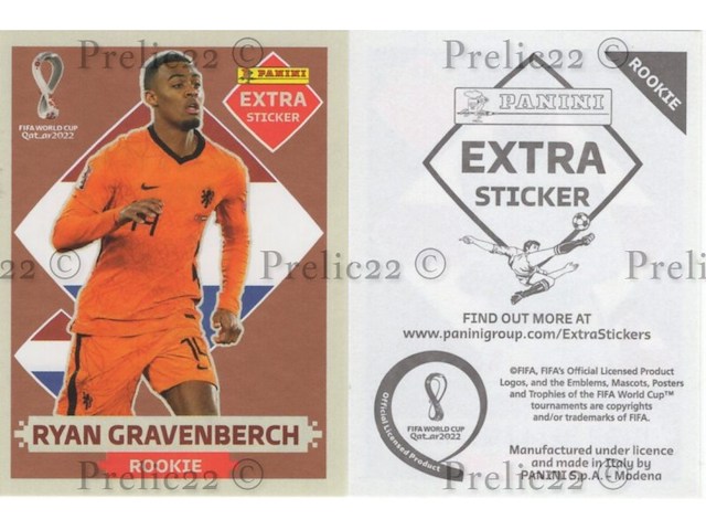 Qatar 2022 - Extra stickers ROOKIE Ryan Gravenberch - B
