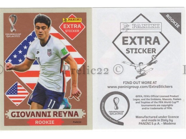 Qatar 2022 - Extra stickers ROOKIE Giovanni Reyna - BRO