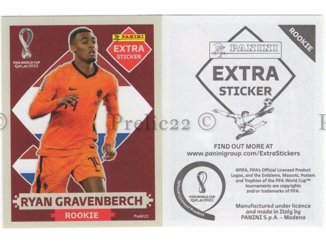 Qatar 2022 - Extra stickers ROOKIE Ryan Gravenbech - BA