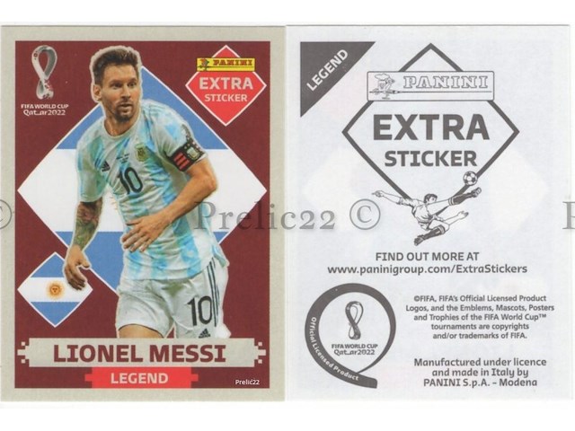 Qatar 2022 - Extra stickers Legend LIONEL MESSI - BASE