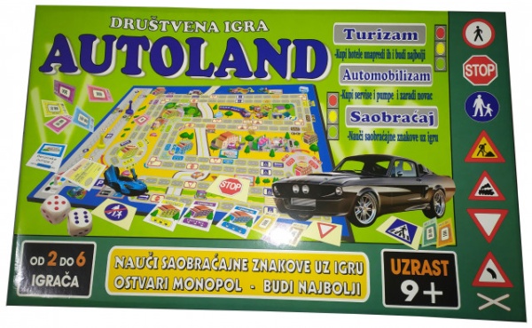 MONOPOL AUTOLAND - Nauči Saobraćajne Znakove Uz Igru (Društvena Igra)