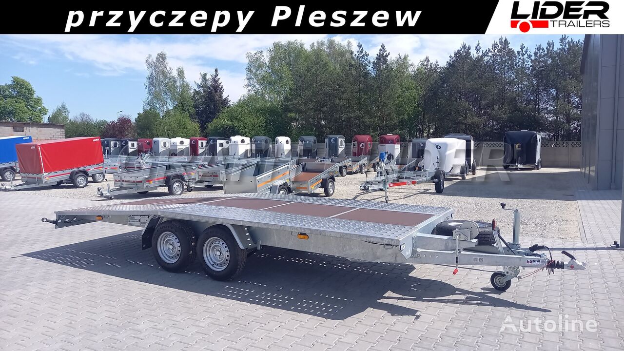 Nova Niewiadów BR-083 przyczepa 500x210, laweta JU50, podłoga wypełniona sklejk prikolica autotransportera