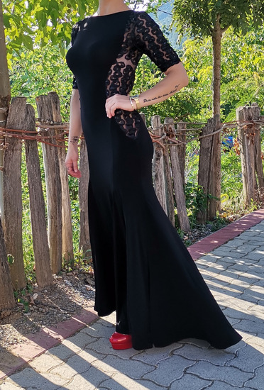 Crna duga elegantna haljina S