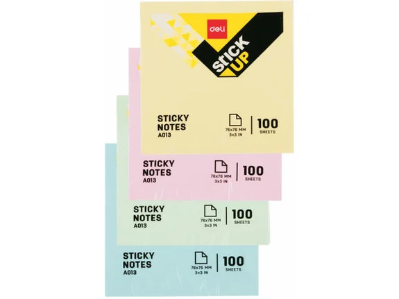 Deli Stiker blok Mix boje 76 x 76mm - 100 lista 894275