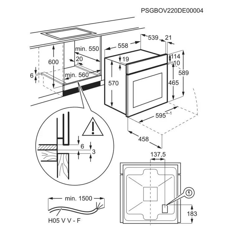 Electrolux ugradna rerna EOH3H00BX