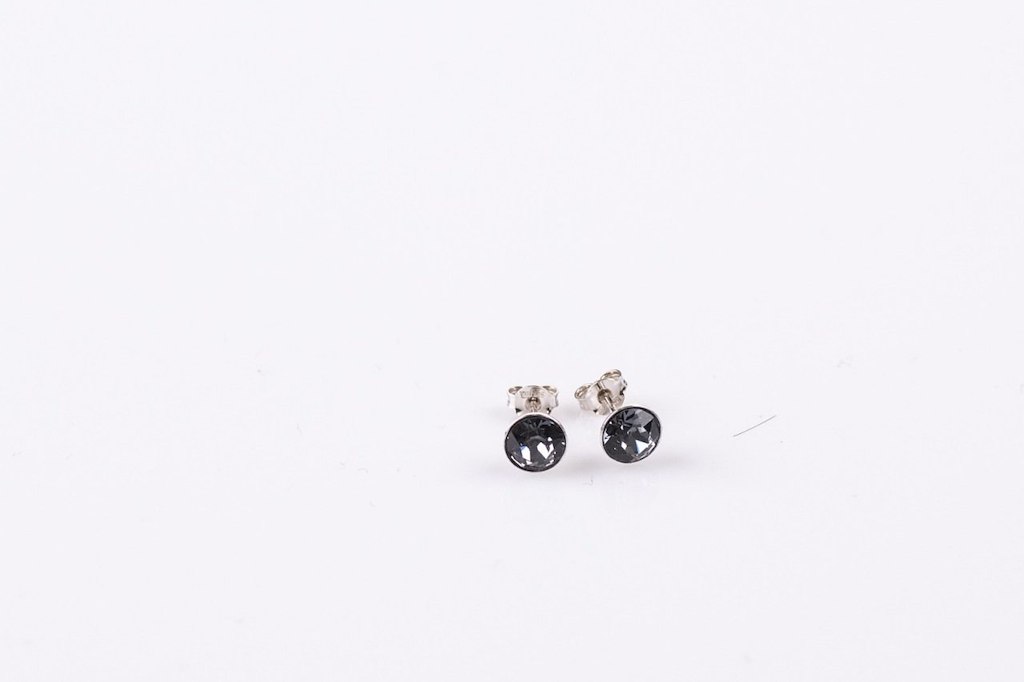 Swarovski minđuše okrugle dim