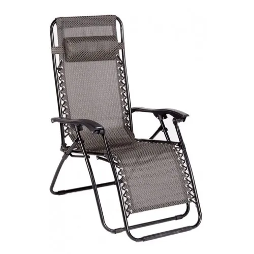 Baštenska stolica podesiva sa jastukom metalna – crno / siva Messina