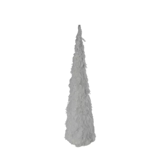 Plush cone, jelka, plišana, bela, LED, 60cm