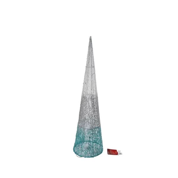 Shiny cone, jelka, svetlucava, tirkizna, LED, 60cm