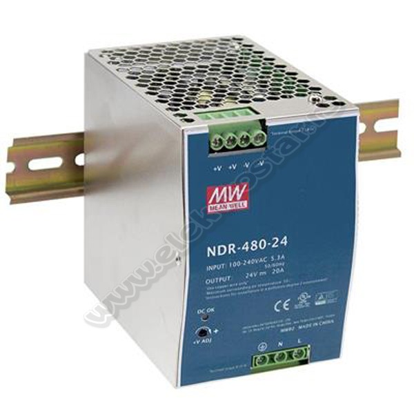 NAPAJANJE NDR-480-24 MONTAŽA NA DIN ŠINU 24VDC 480W