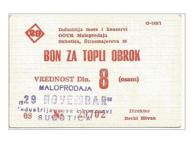 Bon za topli obrok