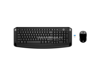 HP Bežična tastatura i miš 300 (Crna) 3ML04AA USB nano prijemnik Membranski tasteri EN (US) Alka...