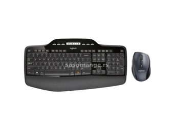 LOGITECH Bežična tastatura i miš MK710 (Crna) 920-002440 USB nano prijemnik Membranski tasteri E...