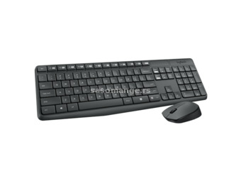 LOGITECH Bežična tastatura i miš MK235 (Crna) USB nano prijemnik Membranski tasteri EN (US) Alka...