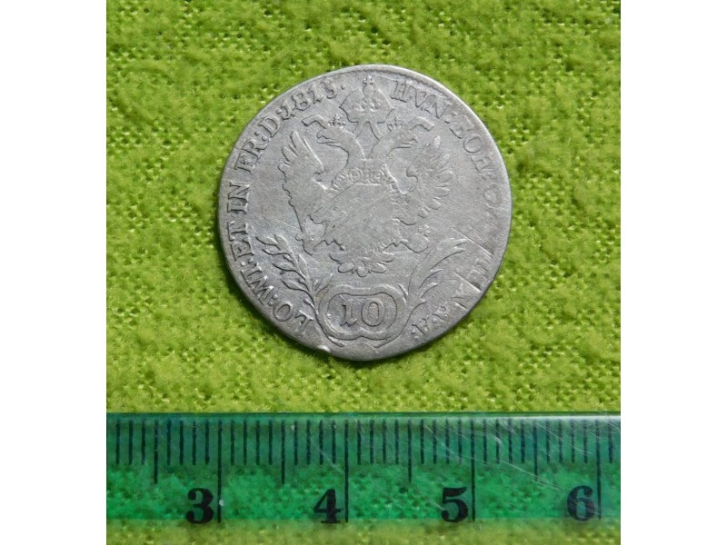 10 kreuzer 1815 B - srebro - Kremnitz , retko