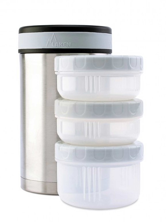 LAKEN STAINLESS STEEL THERMO FOOD FLASK 1.5L WITH 3 INTERIOR CONTAINERS AND COVER
4941 RSD