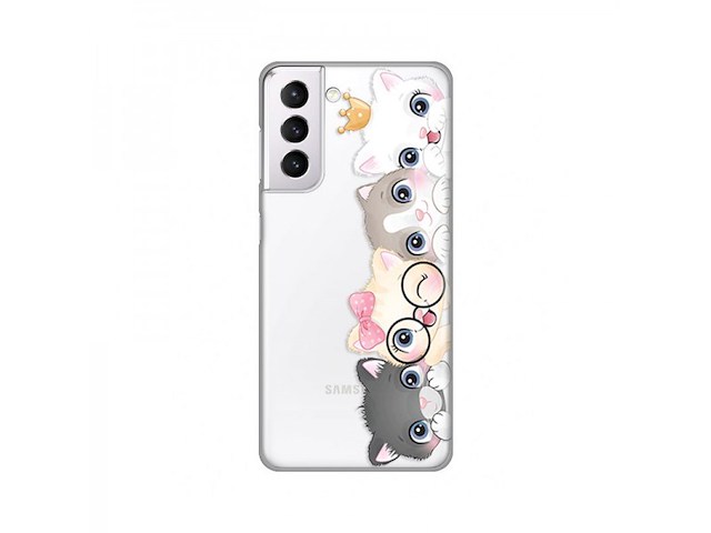 Maskica Silikonska Print Skin za Samsung G991B Galaxy S21 Cats